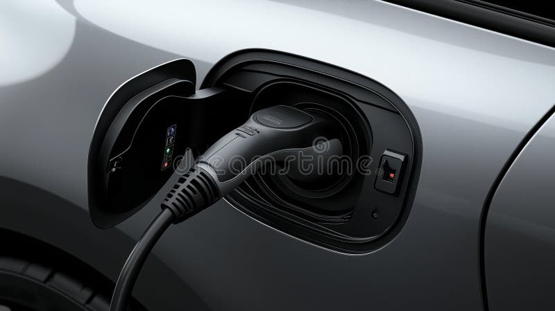 Closeup of Electric Vehicle Charging Port Stock Illustration ...