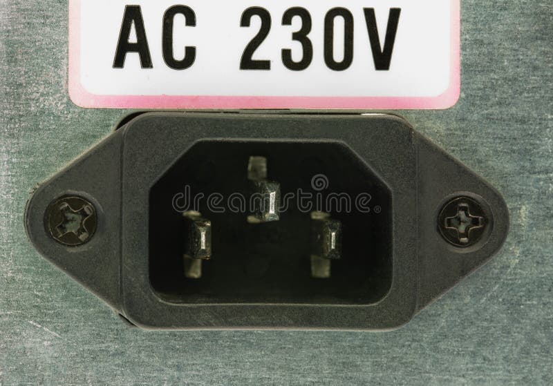 Closeup of the Electrical Socket on the Back of the Computer Power ...