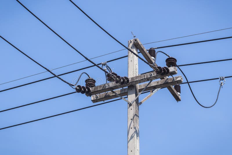 Closeup electricity post stock image. Image of electric - 87813729