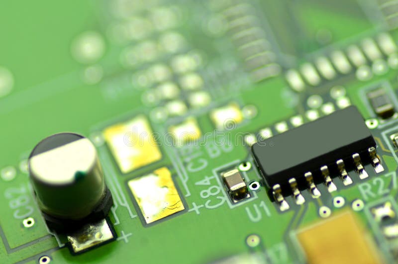 Closeup of Electronic Circuit Board Stock Photo - Image of memory ...