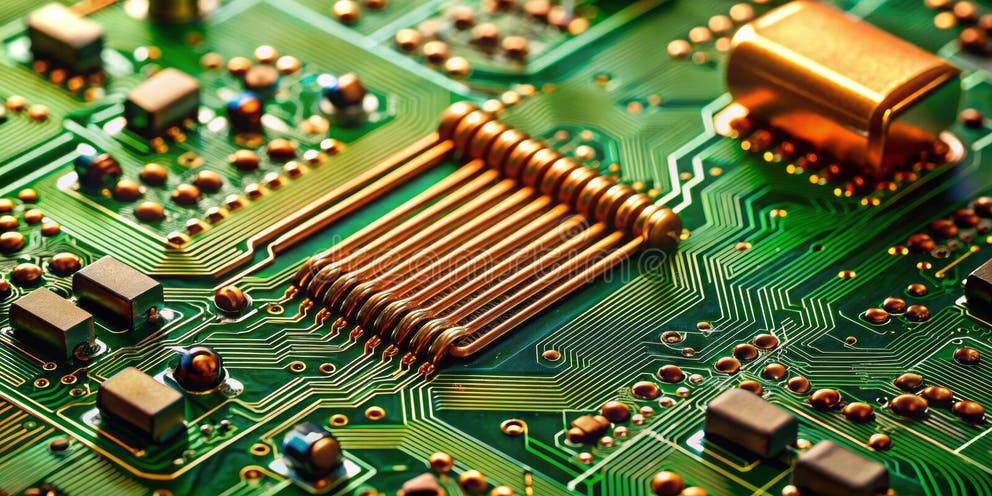 Closeup Electronic Circuit Board a Microscopic Journey through Tiny ...