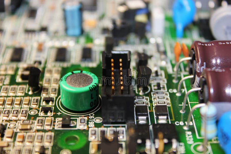 Closeup of Electronic Circuit Board or PCB Stock Image - Image of ...