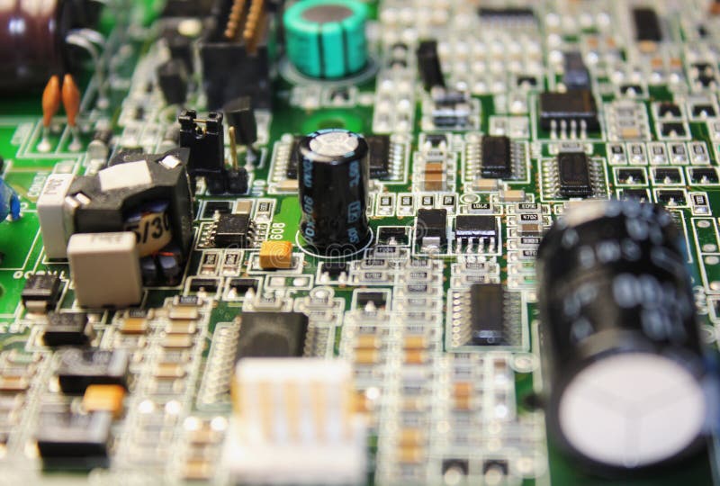 Closeup of Electronic Circuit Board or PCB Stock Image - Image of ...