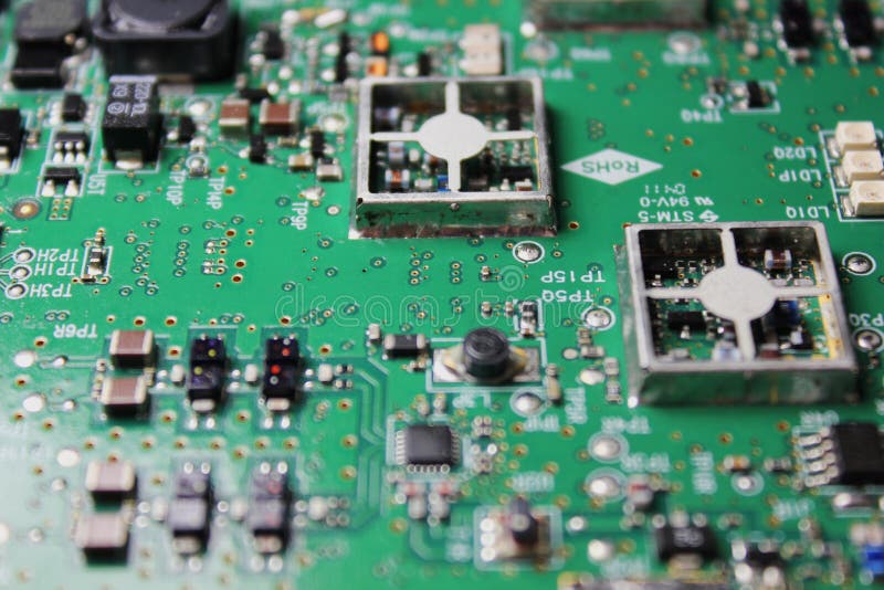 Closeup of Electronic Circuit Board or PCB Stock Image - Image of macro ...