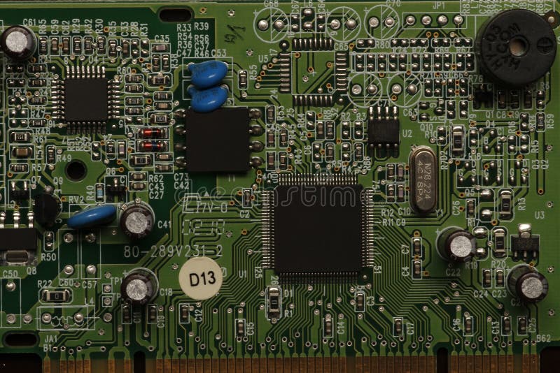 Card with Integrated Circuit and Other Electronic Components. Stock ...