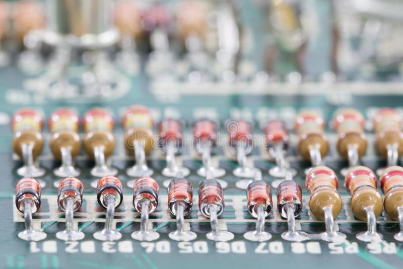 Closeup Electronic Hardware on the Circuit Board Stock Image - Image of ...