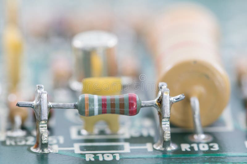 Closeup Electronic Hardware on the Circuit Board Stock Image - Image of ...