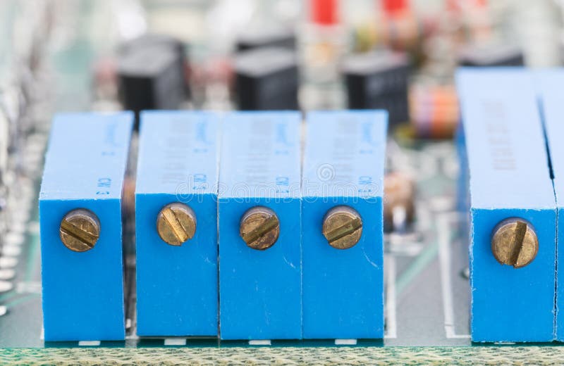 Closeup Electronic Hardware on the Circuit Board Stock Photo - Image of ...