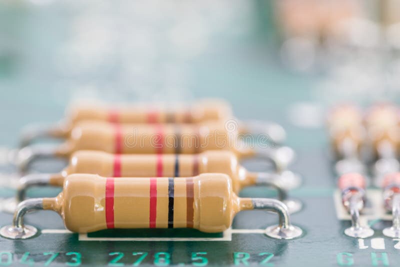 Closeup Electronic Hardware on the Circuit Board Stock Image - Image of ...