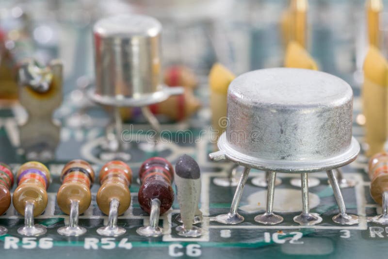 Closeup Electronic Hardware on the Circuit Board Stock Image - Image of ...