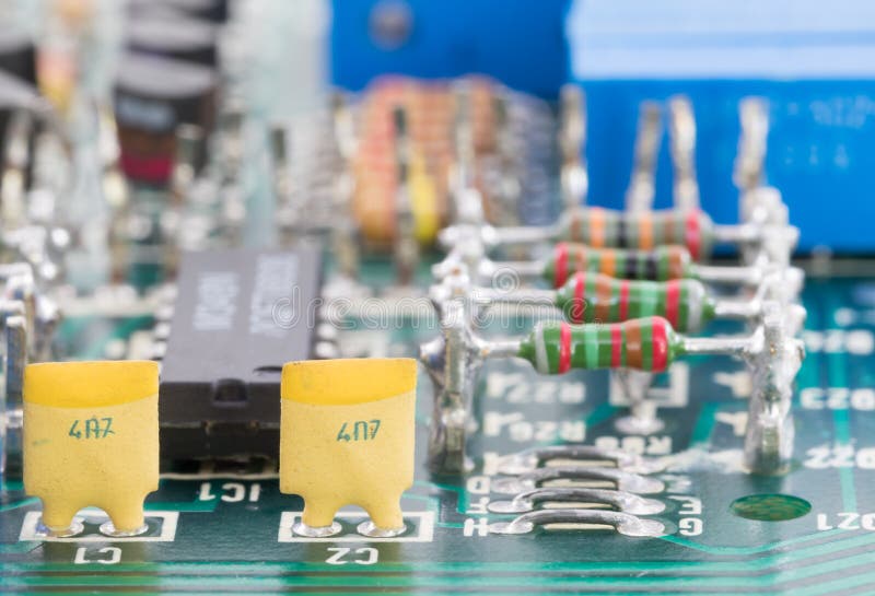 Closeup Electronic Hardware on the Circuit Board Stock Photo - Image of ...