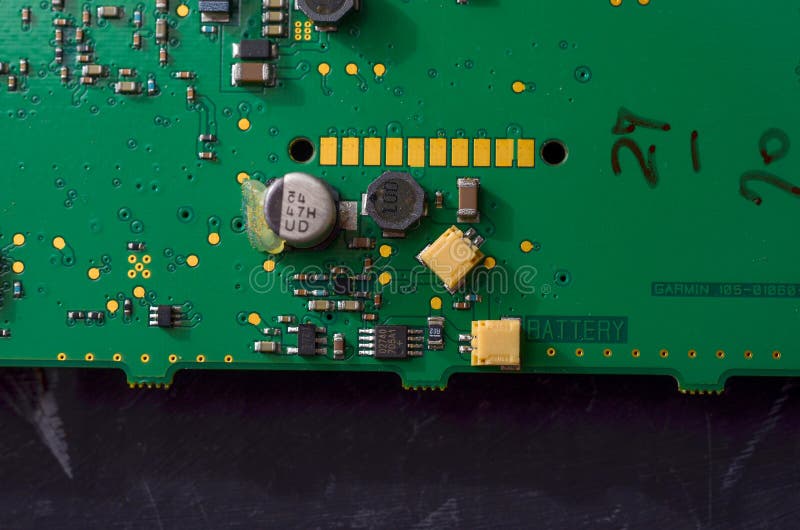 Closeup Electronics Circuit Board and Components Printer Computer Stock ...