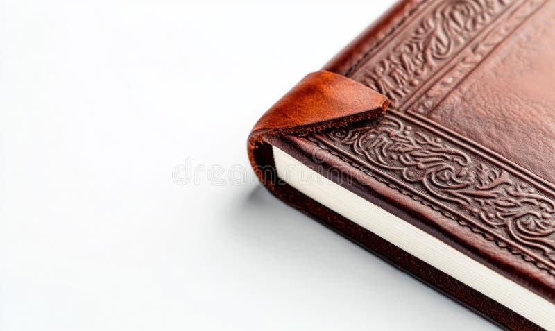 Closeup of an Embossed Leather Journal with Ornate Design Stock ...