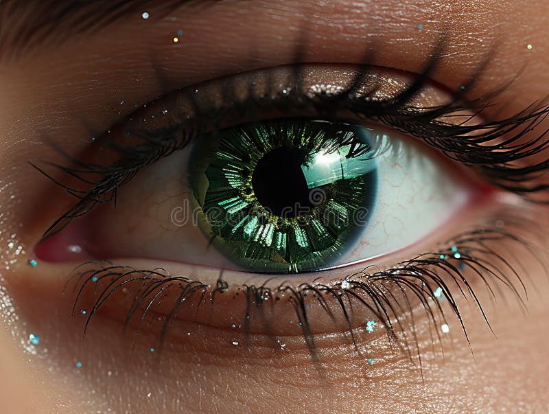 Closeup of Emerald Eye with Prism Effect - AI Generated Stock ...