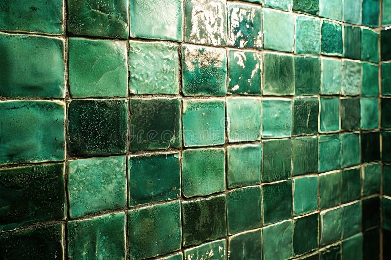Closeup Emerald Green Texture Mosaic Tiles on Wall Surface Stock ...