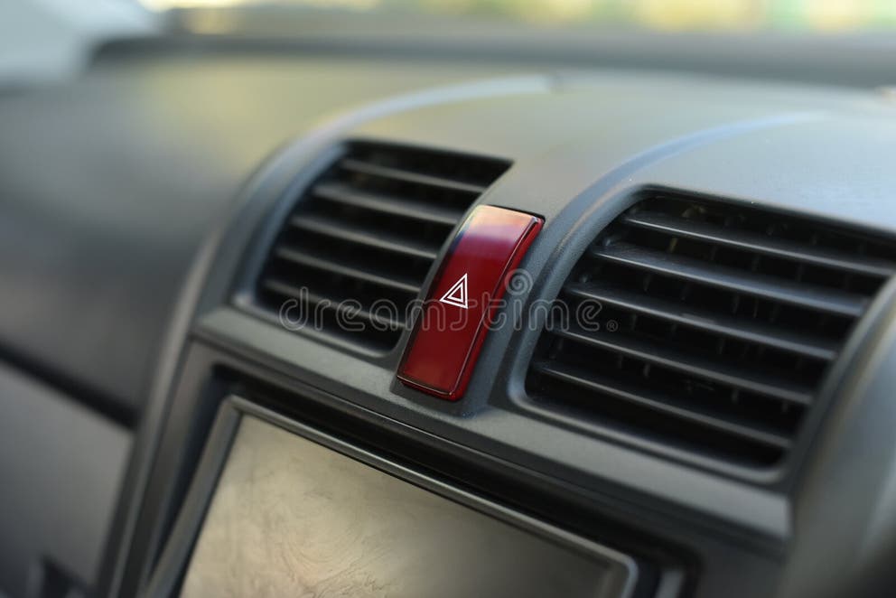 Closeup Emergency Stop Button in Car Stock Photo - Image of order ...