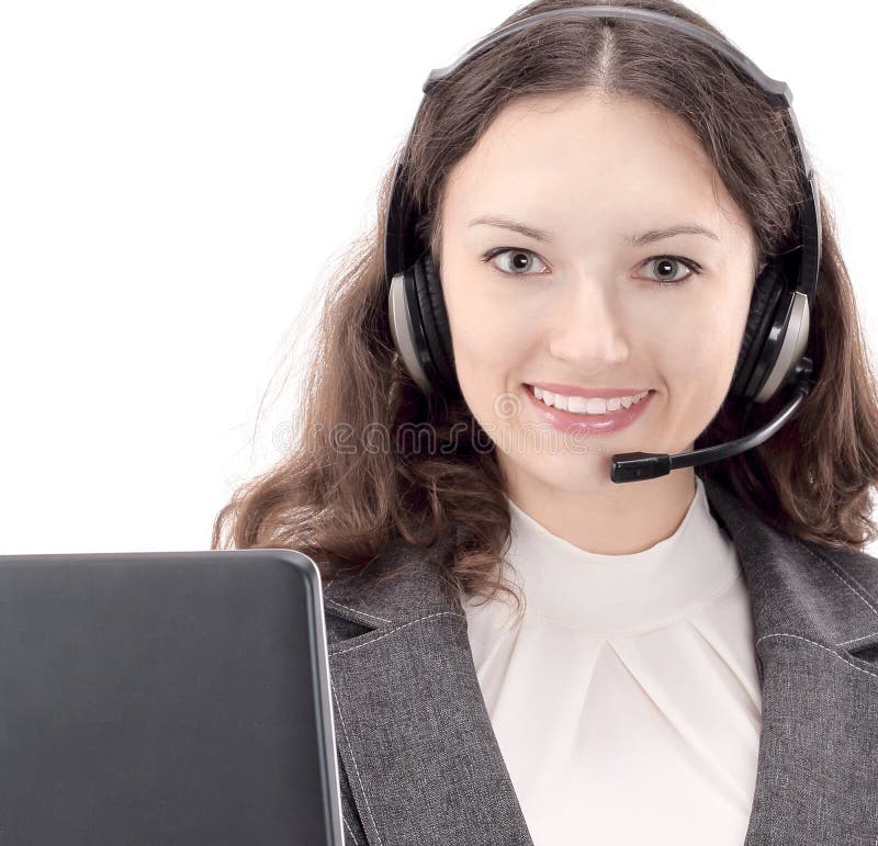 Closeup.employee Call Center Communicating with the Client Stock Photo ...