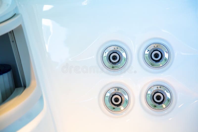 Closeup of Empty Bath Tubs at Spa Stock Image - Image of cascading ...