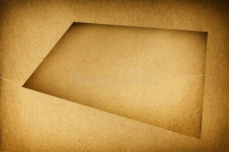 Closeup Empty Brown Cardboard Blank with Frame Texture Background Stock ...