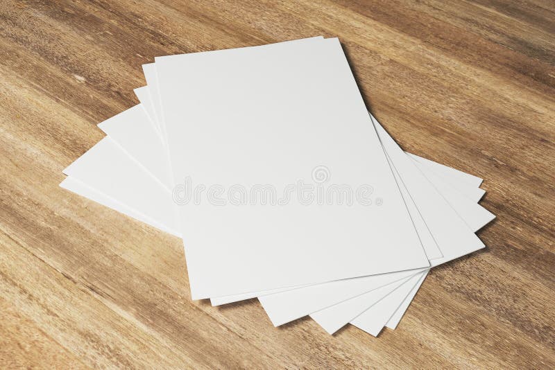 Closeup of Empty Card on Wooden Desktop Stock Illustration ...