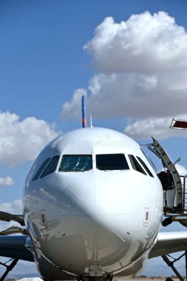 Closeup of an Empty Cockpit of a Commercial Plane Stock Photo - Image ...