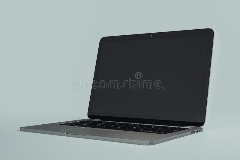 Closeup of Empty Laptop Screen Editorial Stock Image - Illustration of ...