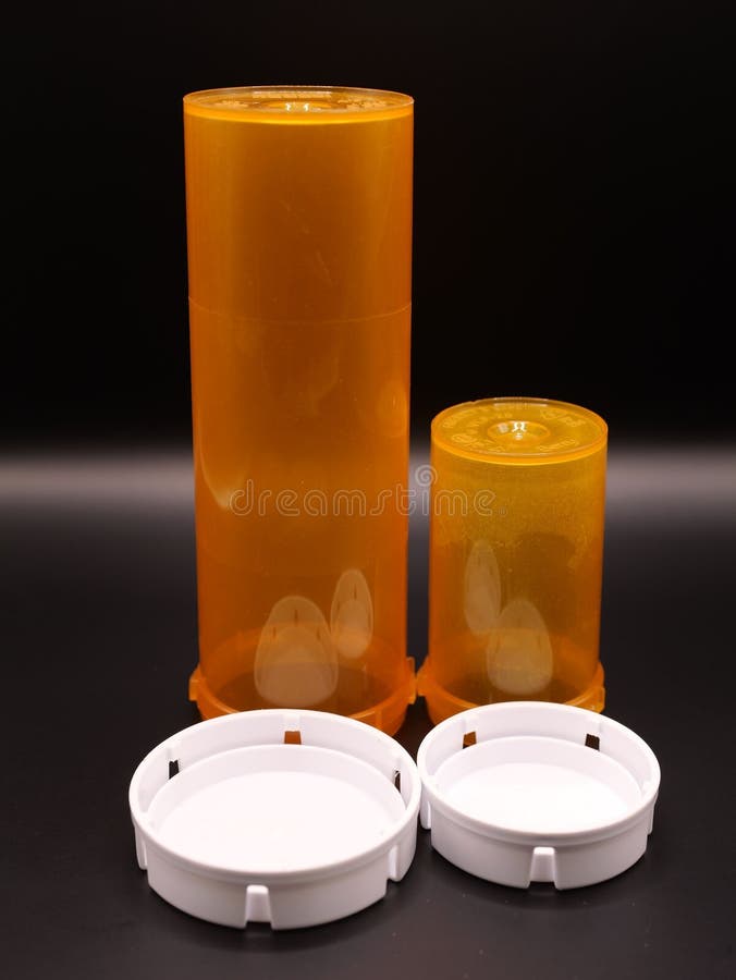 Closeup of Empty Medical Prescription Bottles Stock Image - Image of ...