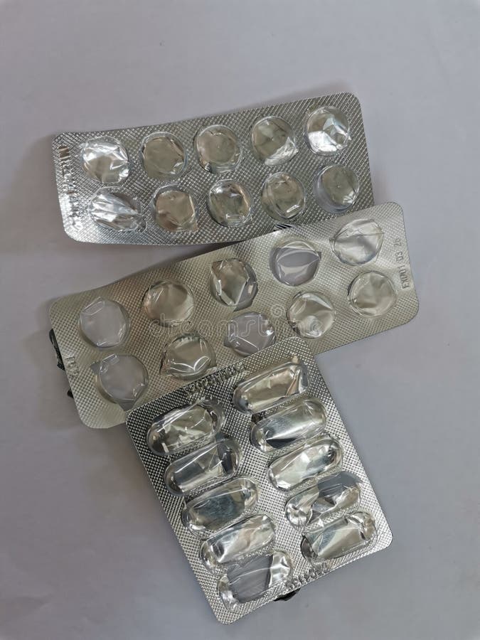 Closeup on the Empty Pill Tablets. Stock Photo - Image of antibiotic ...