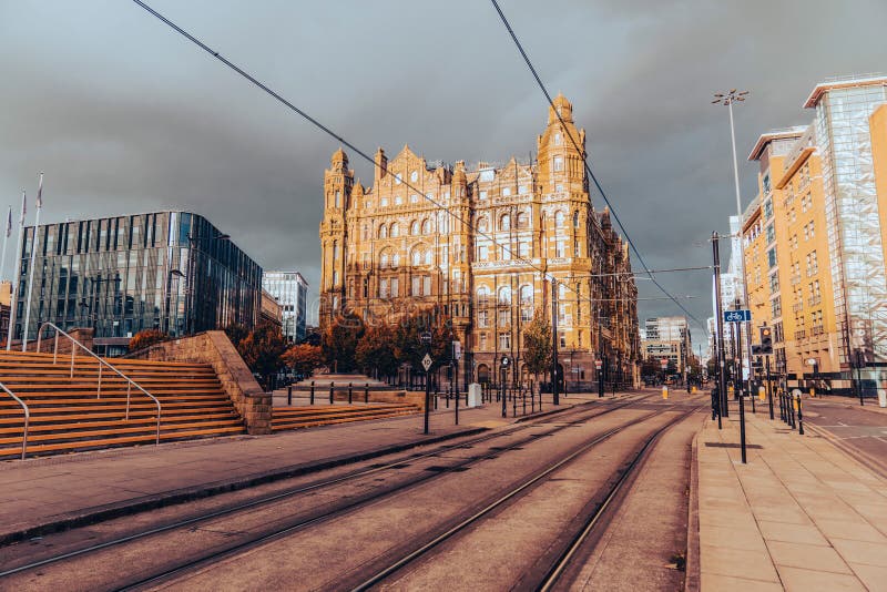 Closeup of an Empty Town Street with Endless Buildings Editorial Image ...