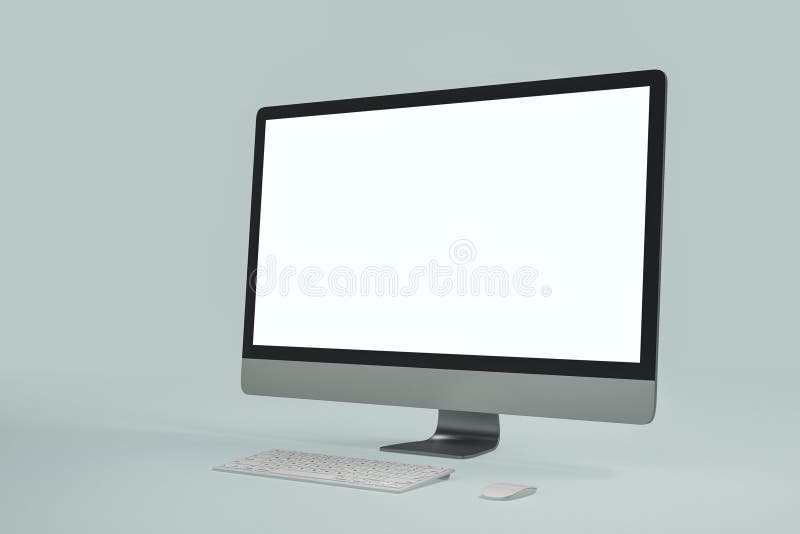 Closeup of Empty White Computer Screen Editorial Image - Illustration ...