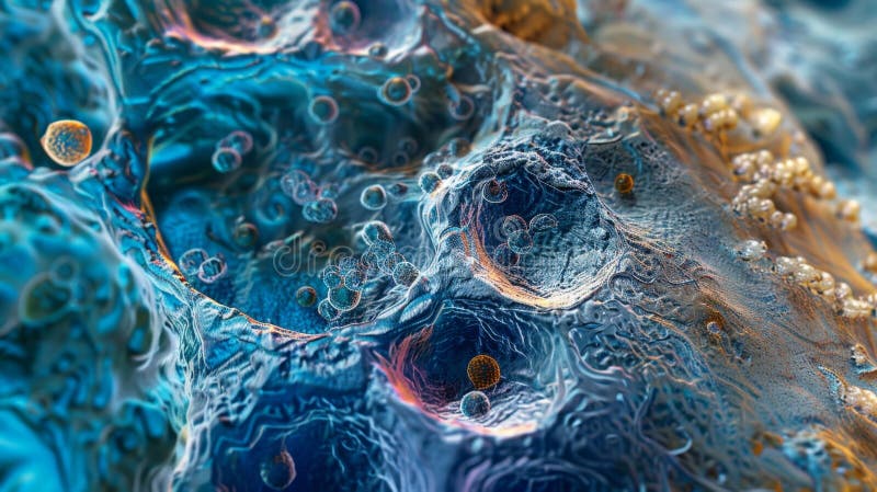 A Closeup of an Endocrine Cell in the Process of Synthesizing and ...