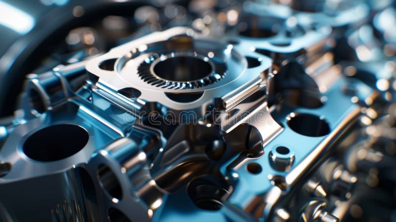 A Closeup of an Engine Block with a Unique Hexagonal Shape Giving it a ...