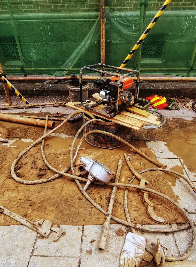 Closeup of Engine at a Construction Site Stock Photo - Image of wuhan ...