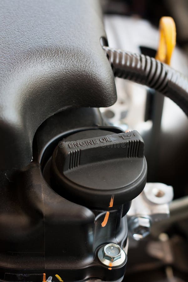 Closeup Engine Oil Cap in Engine Stock Photo - Image of vehicle ...