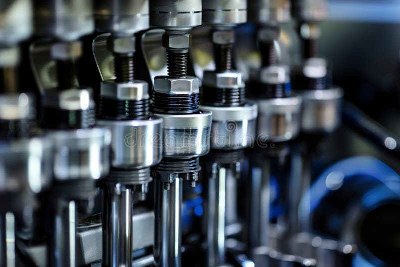 Closeup of Engine Pistons and Connectors Stock Photo - Image of ...