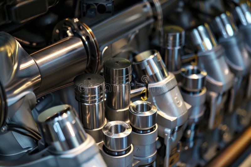Closeup of Engine Pistons and Connectors Stock Image - Image of ...