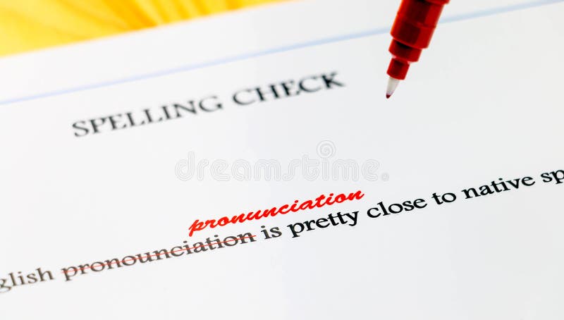 Closeup English Misspelling Correction Stock Image - Image of ...