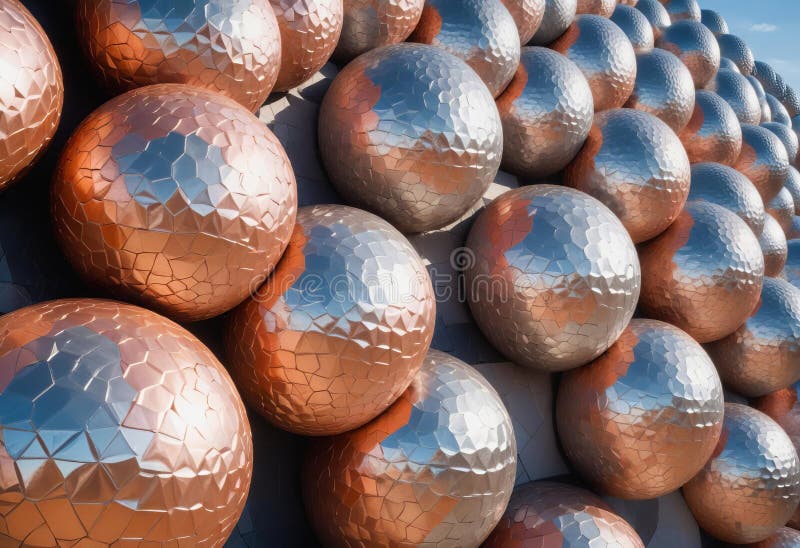 Closeup of the Epcot Balls, Geometric Patterns with Light and Shadow ...