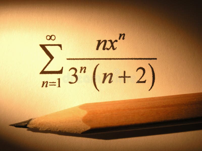 Closeup of an Equation with a Pencil Stock Image - Image of calculate ...