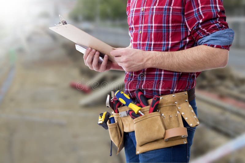 Closeup of the Equipment of the Builder Stock Image - Image of ...
