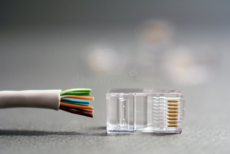 Closeup of the Ethernet Cables RJ45 Isolated Stock Image - Image of ...