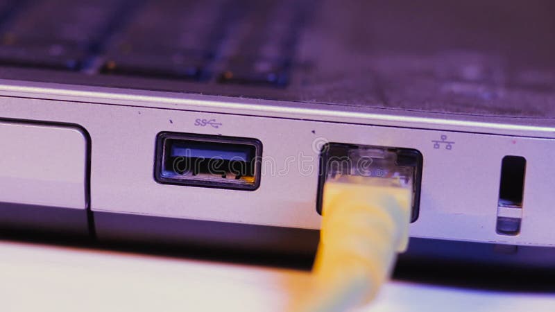 Closeup of Ethernet Cable with it`s Reflection on Blank Disc Stock ...