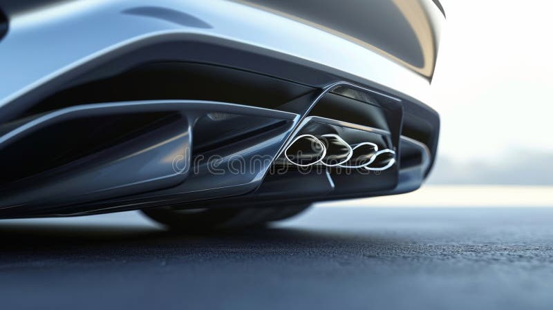 A Closeup of the Exhaust Tips Capturing Any Unique Shapes or Designs ...