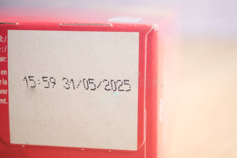 Closeup of Expiry Date on a Packet Stock Photo - Image of expire ...