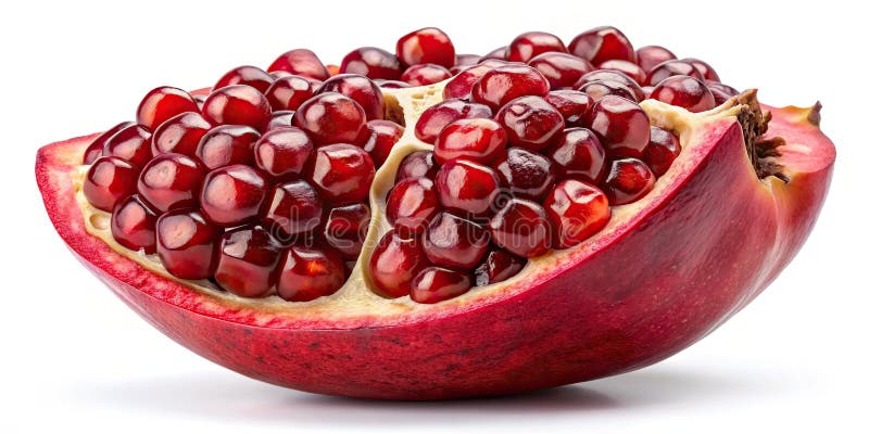 Closeup Exploded Pomegranate Vibrant Red Arils Against a Crisp White Background for Healthy ...