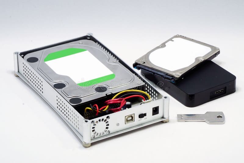 Closeup of an External HDD Drive Isolated on White Background Stock ...