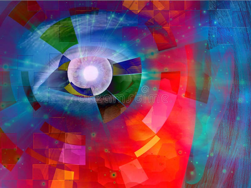 Closeup of eye abstract stock illustration. Illustration of electronic ...