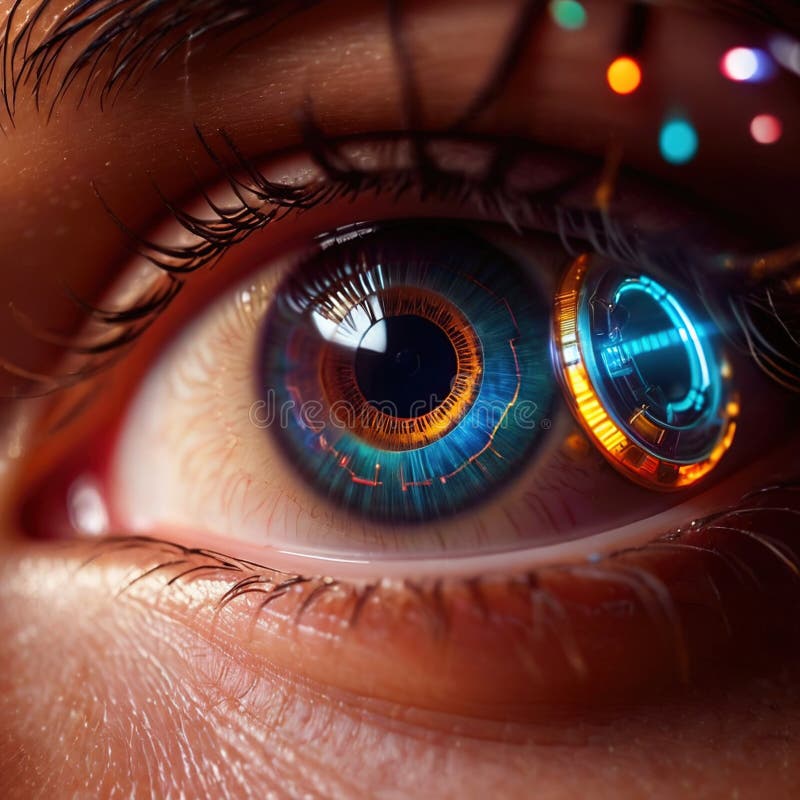 Closeup of Eye with Retinal Scan for Optical Cybersecurity Login ...