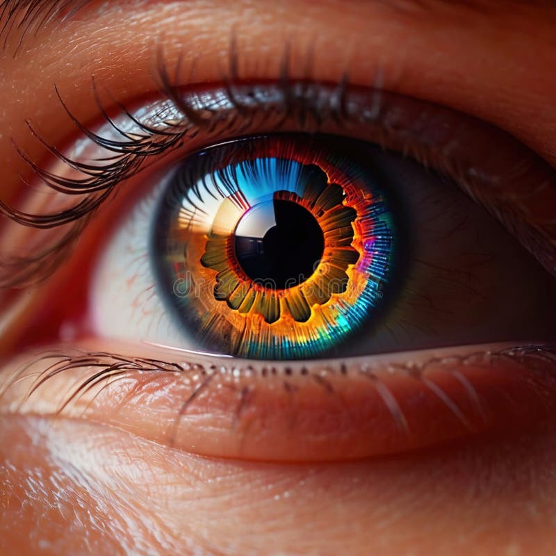 Closeup of Eye with Retinal Scan for Optical Cybersecurity Login ...