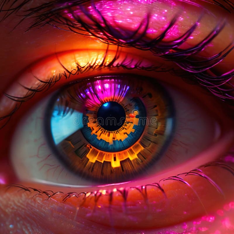 Closeup of Eye with Retinal Scan for Optical Cybersecurity Login ...